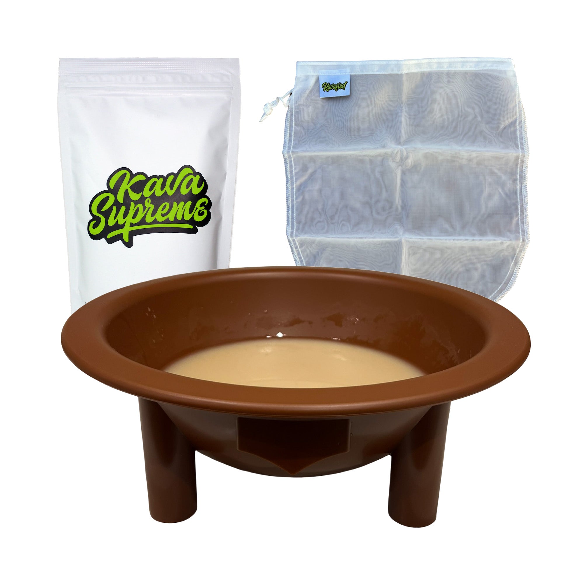 Kava Social Ceremony Kit - Kava Root Powder, Strainer, Tanoa Kava Bowl ...